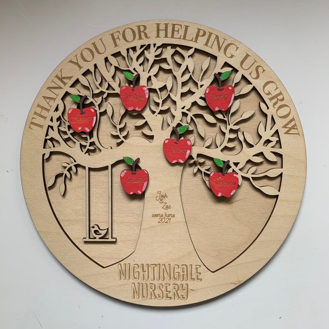 Digital File Gift for Apple Tree, SVG, DXF, Teacher Gift, Thank You ...