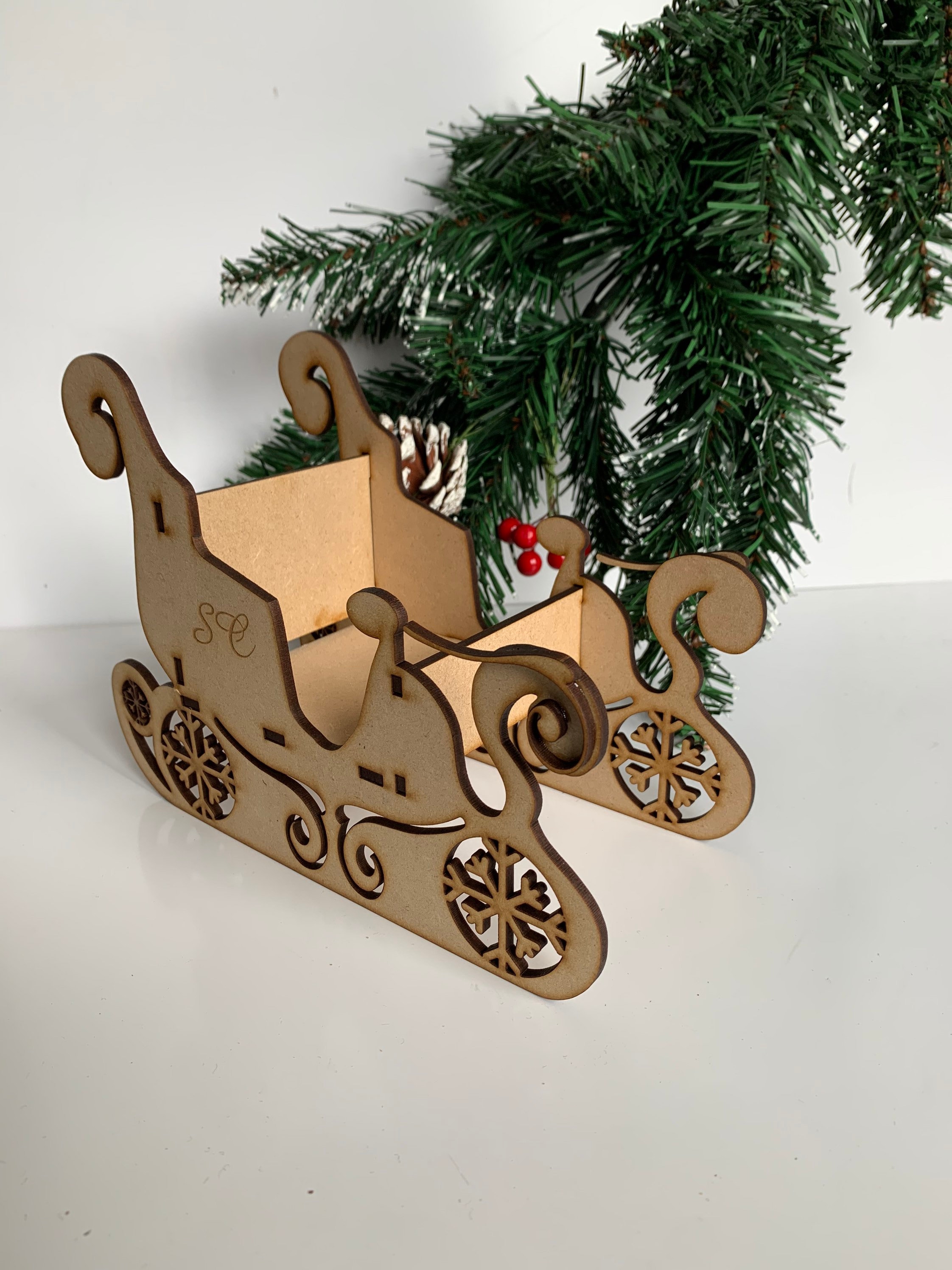 DIGITAL File Wooden Sleigh, 3D Self Assembly Sleigh, SVG / DXF, Cut ...