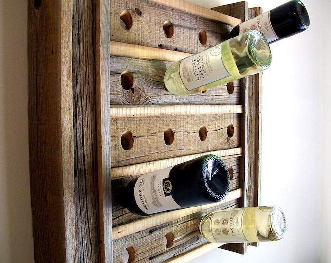 Rustic / Reclaimed / Barn Wood Wine Bottle Rack - Etsy