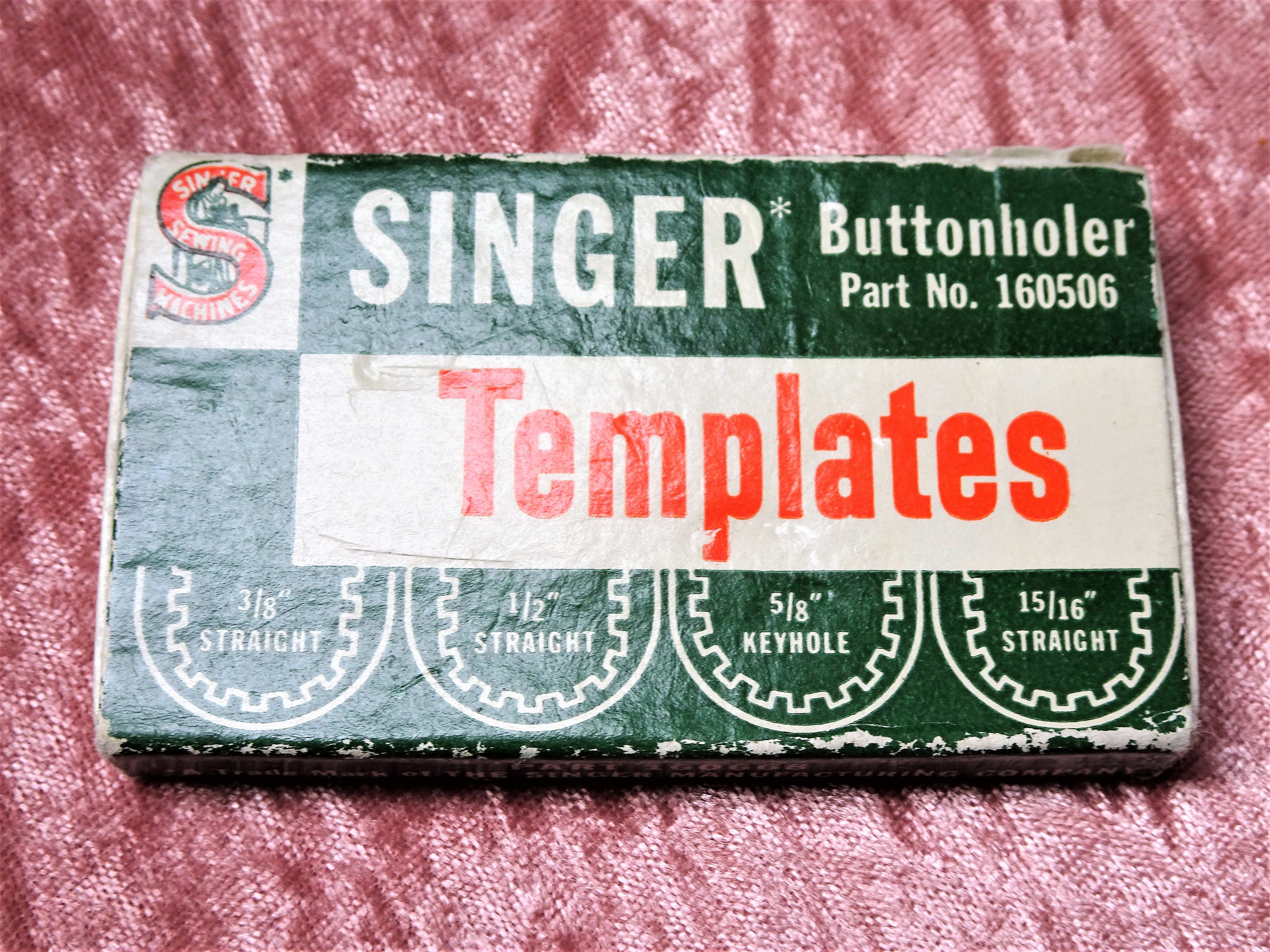 VINTAGE 1940s SINGER Sewing Machine Buttonholer Part 160506 Templates ...