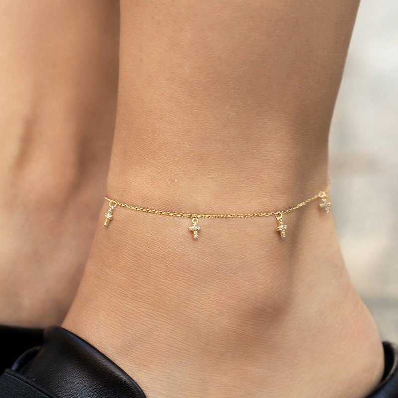 Cross Anklet - Etsy