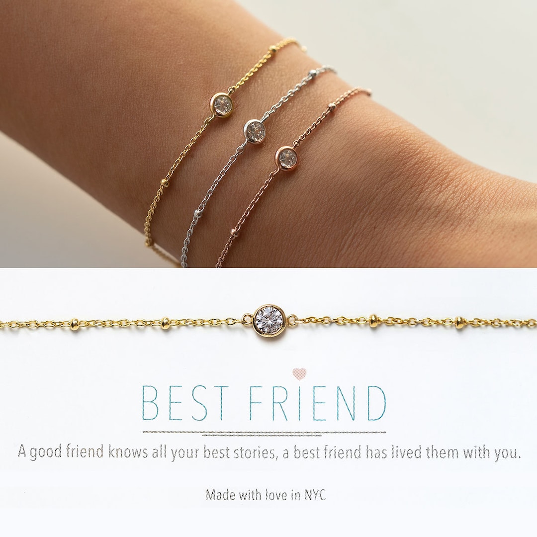 Friendship Bracelet, Best Friend Bracelet, Friend Gift, Solitaire ...