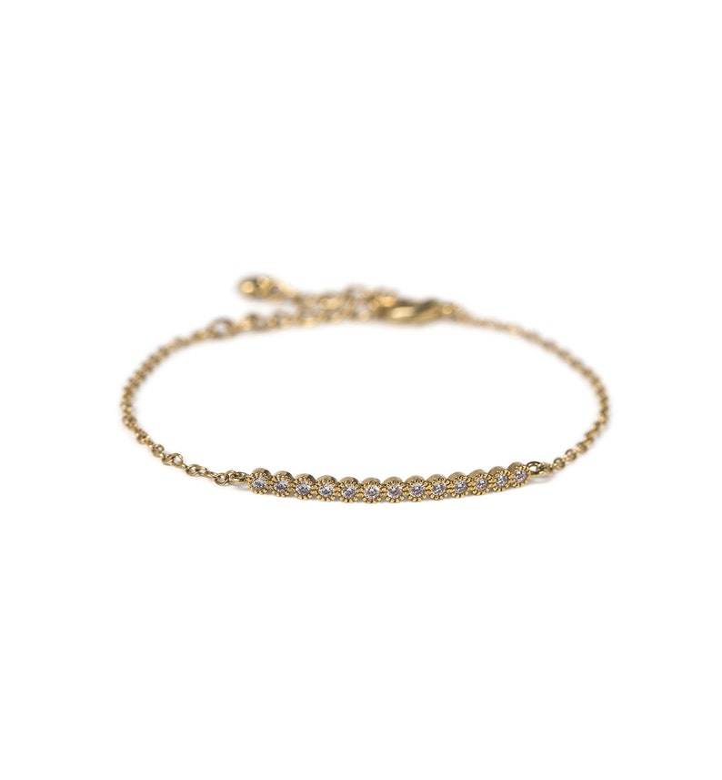 Crystal Bracelet Silver Bracelet Dainty Bracelet Bar | Etsy