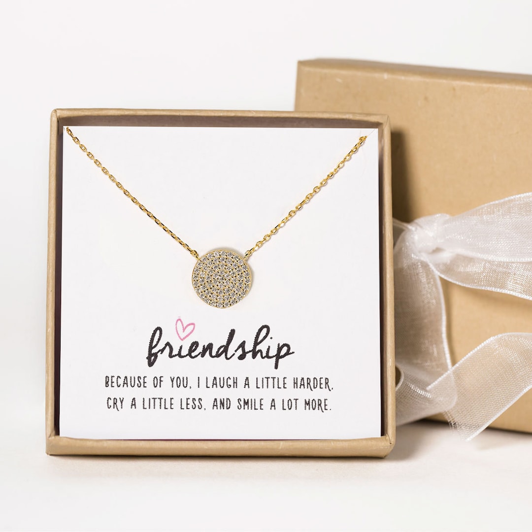 Best Friend Gifts, Friendship Necklace, friend Gift, Gold Disc Necklace ...