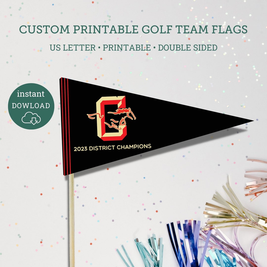 Custom Golf Team Flag, Custom Printable Golf Flags, High School Golfing ...