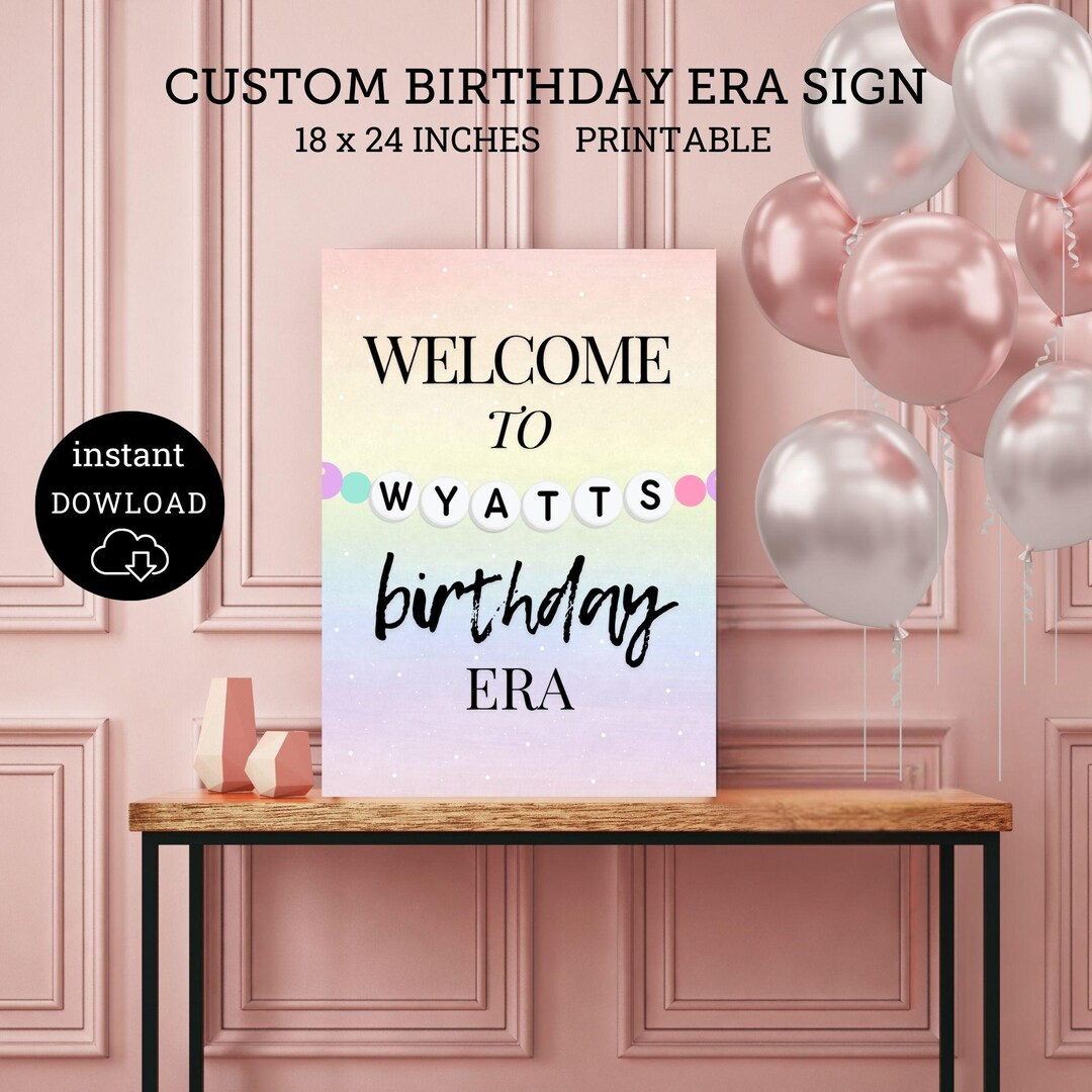 Custom Birthday Era Welcome Sign, Friendship Bracelet Party (PDF) - Etsy