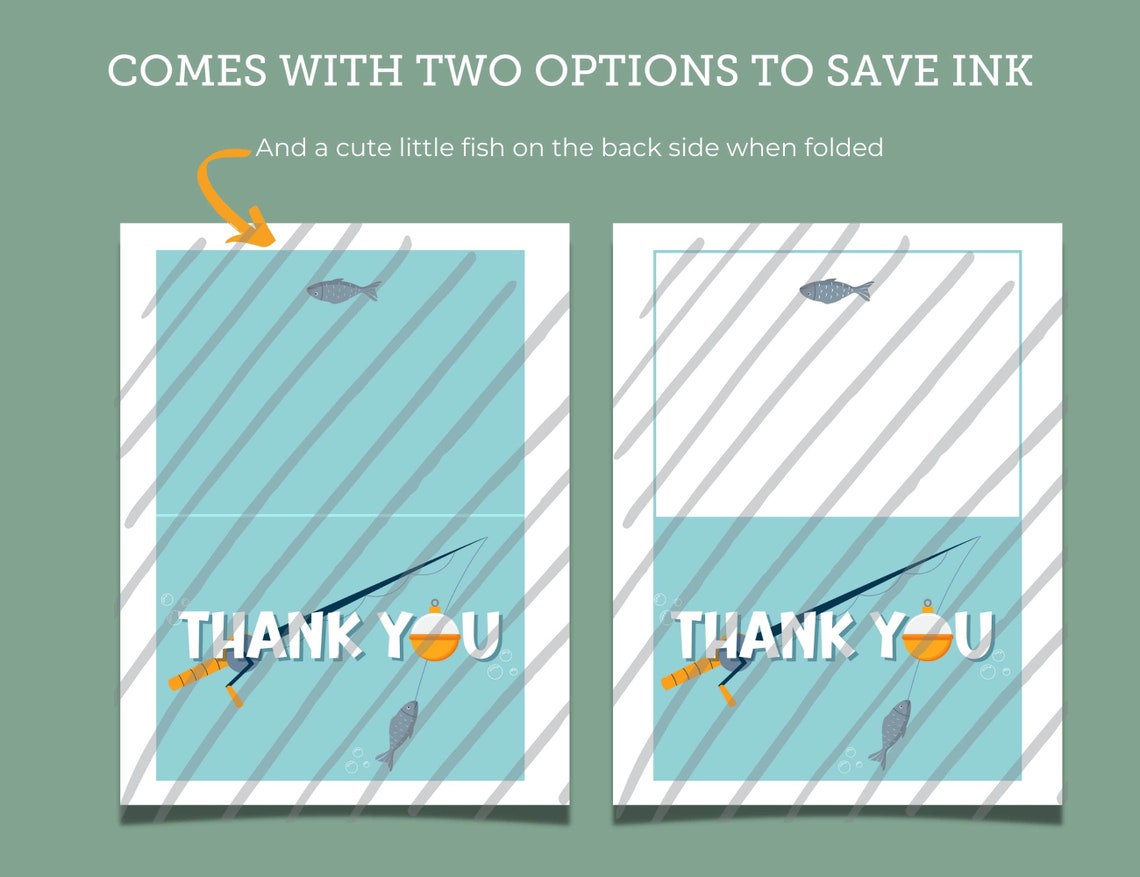 O-fish-ally Birthday Thank You Cards Fishing Party - Etsy