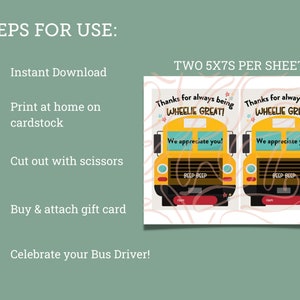 Wheelie Great Bus Driver Appreciation Gift Card Holder, Instant ...