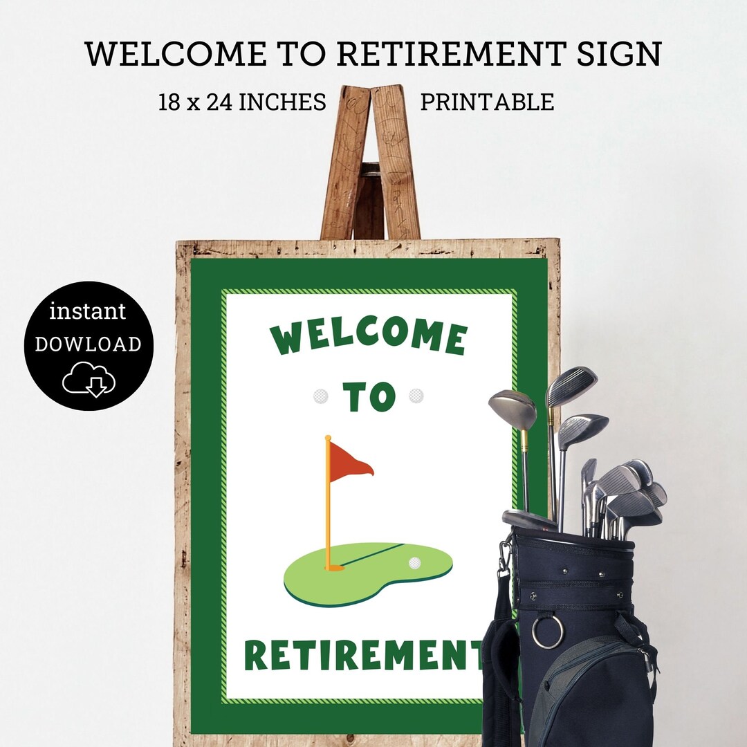 Welcome to Retirement Golf Party Sign, Golf Party Decor, Golf Party ...