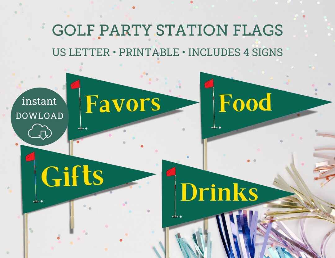 Golf Party Flags, Food Drink Station Signs (digital Download) - Etsy