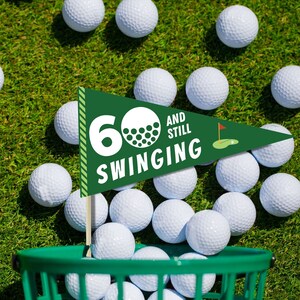 60 and Still Swinging Printable Golf Flag, 60th Golf Birthday, Golf ...