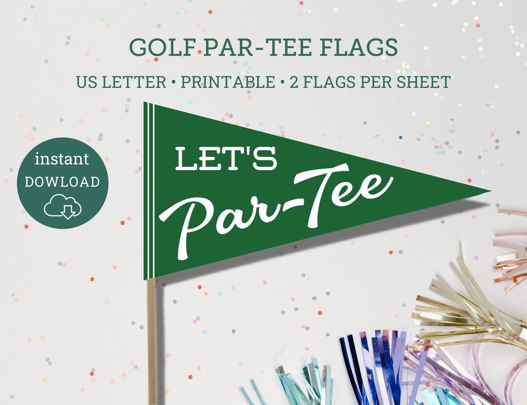 Par-tee Golf Flags, Birthday Decor, Golfing Party, Print at Home Party ...