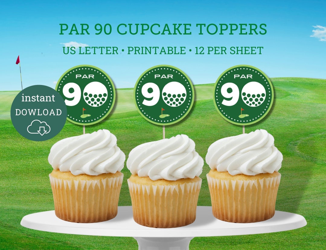 Par 90 Golf Cupcake Toppers, Nine-tee Party (digital Download) - Etsy