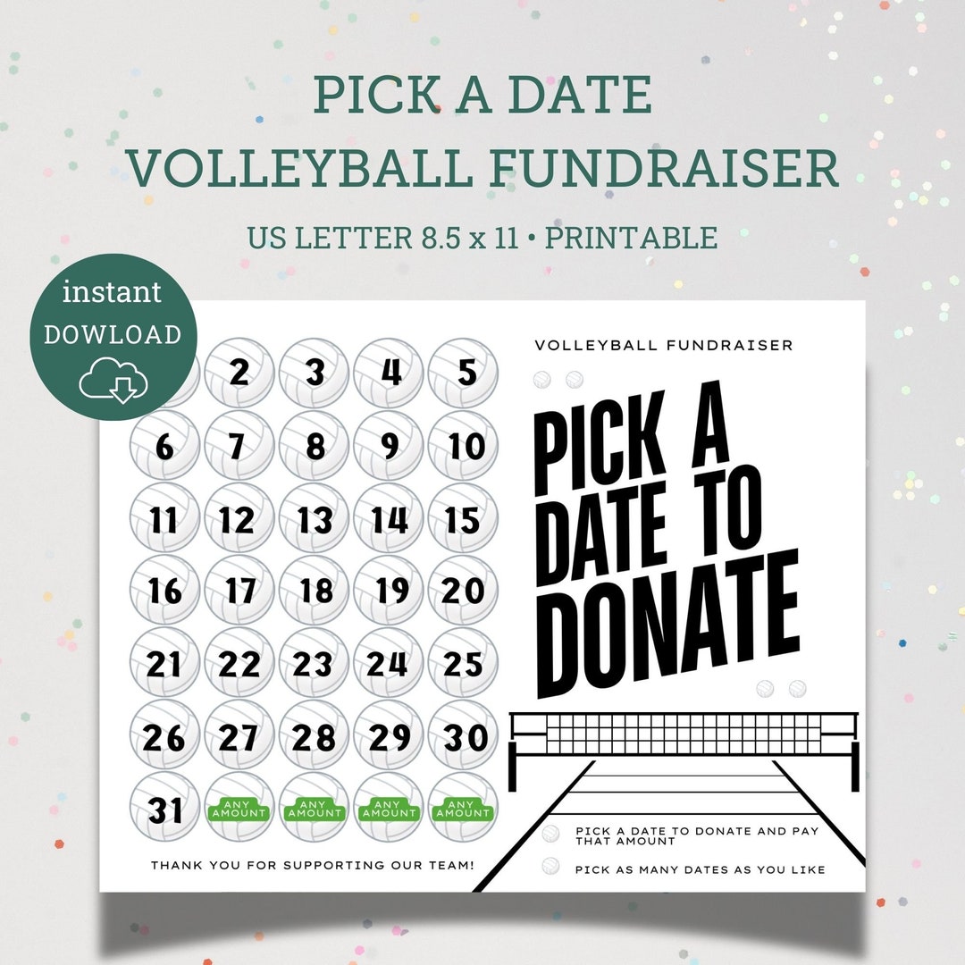 Pick a Date Volleyball Fundraiser, Volleyball Team, Volleyball ...