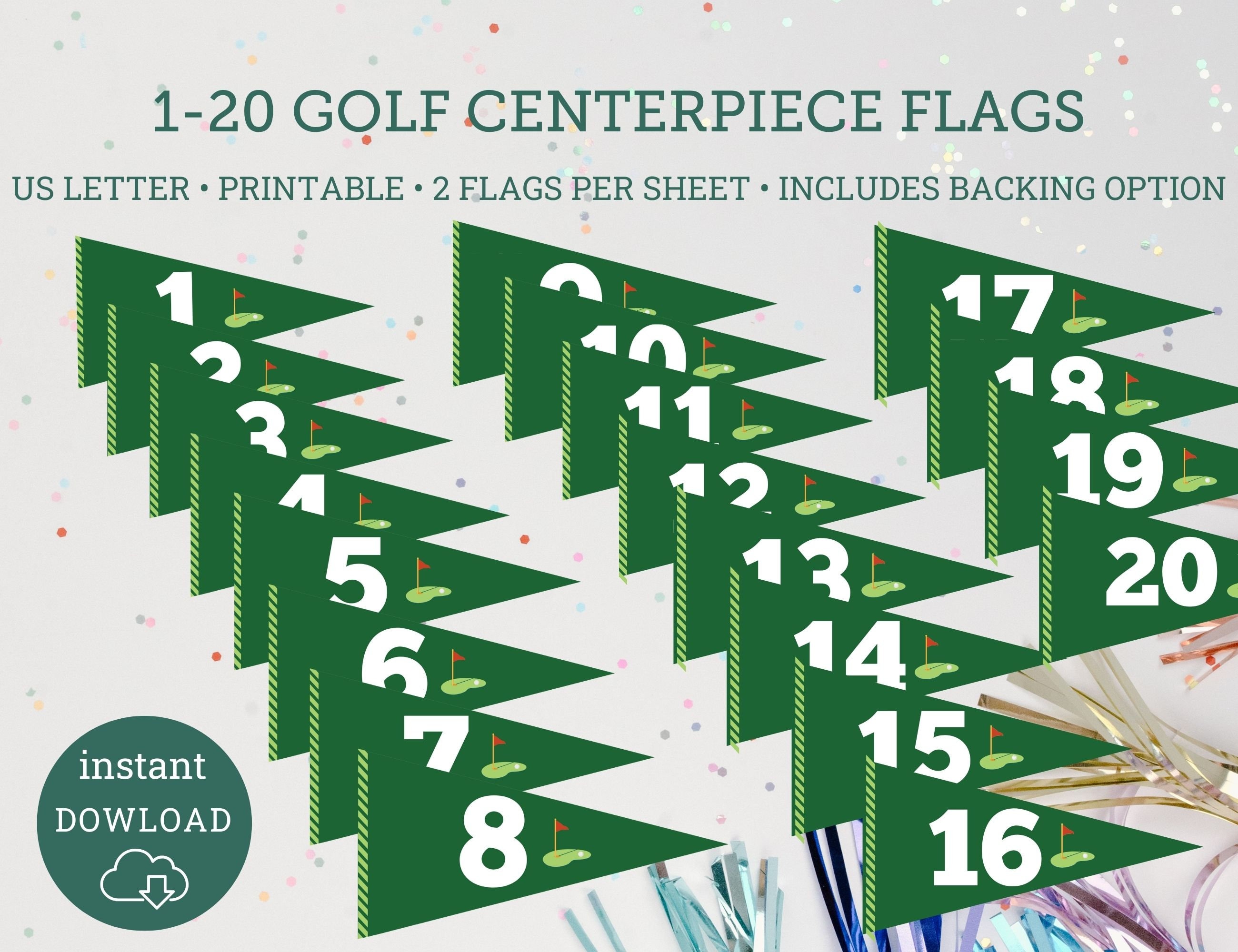 Golf Clip Art Round Table Numbers Golf Table Numbers Etsy