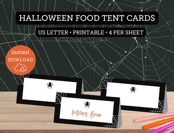 Halloween Party Food Drink Tents Halloween Party Food Tags - Etsy