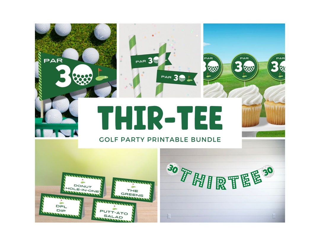Thir-tee Par-tee Party Bundle, 30 Golf Flags, Golf Birthday Decor, 30 ...