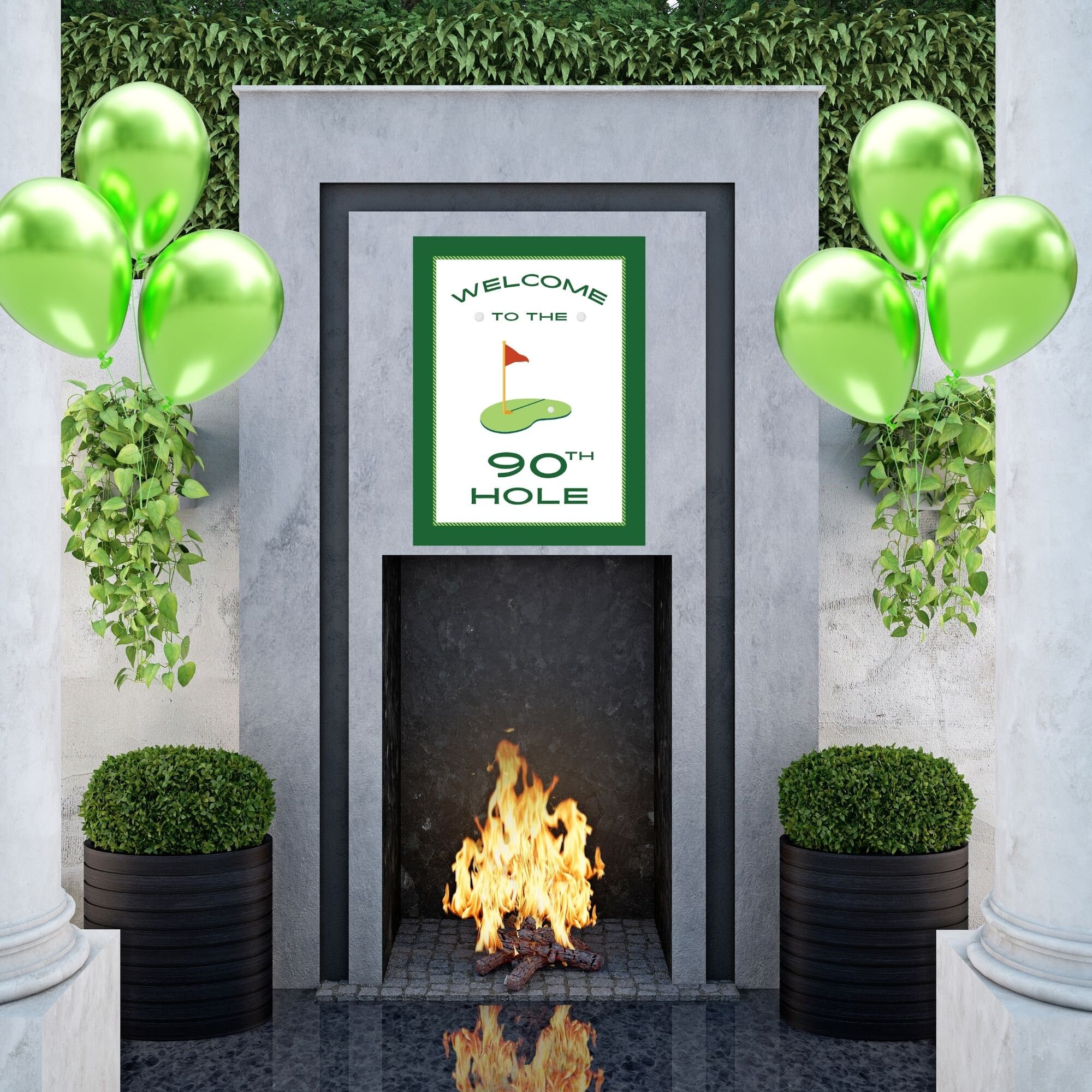 90th Birthday Golf Party Sign, 'welcome to the 90th Hole' Decor ...