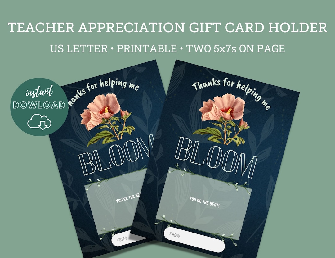 Thanks for Helping Me Bloom Teacher Appreciation Gift Card Holder ...