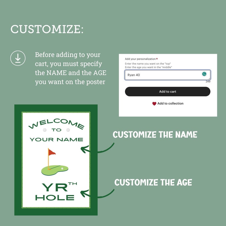 Custom Welcome Golf Party Sign, Personalized Birthday Poster (digital ...
