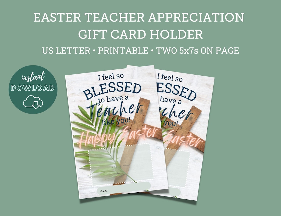 Easter Teacher Gift Card Holder | Instant Download | Teacher Gift Card ...