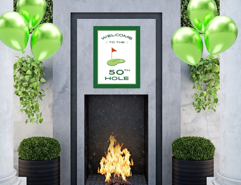 50th Birthday Golf Sign, Welcome to the 50th Hole Party Decor (PDF) - Etsy
