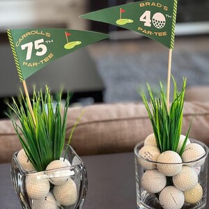 Custom Name Golf Par-tee Flags, Printable Golfing Party Decor (digital ...