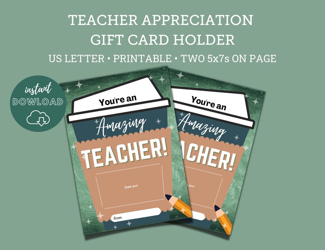 Teacher Appreciation Gift Card Holder | Printable Coffee Cup Design ...