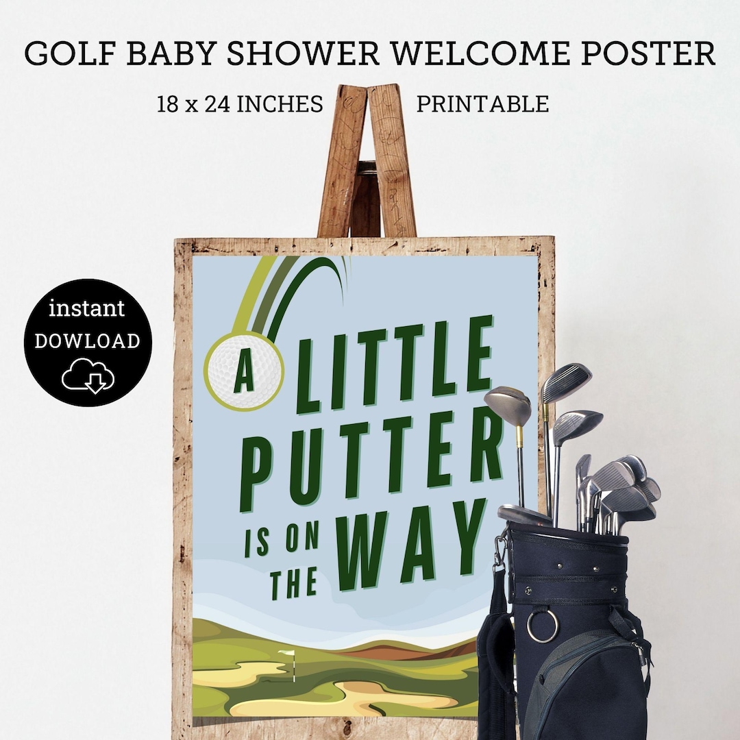 A Little Putter is on the Way Baby Shower Welcome Sign, Little Putter ...