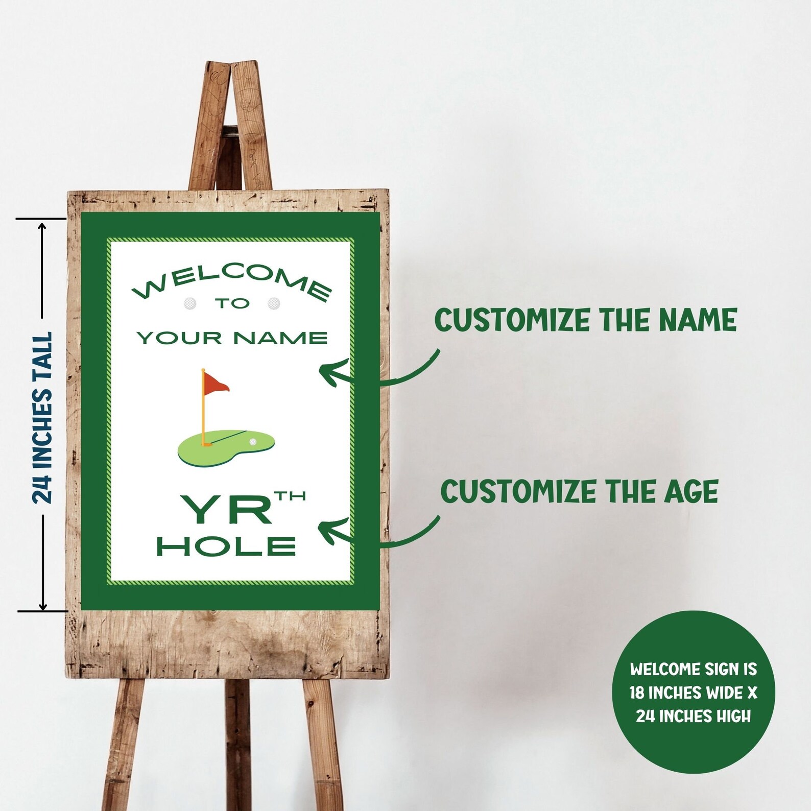 Custom Welcome Golf Party Sign, Personalized Birthday Poster (digital ...