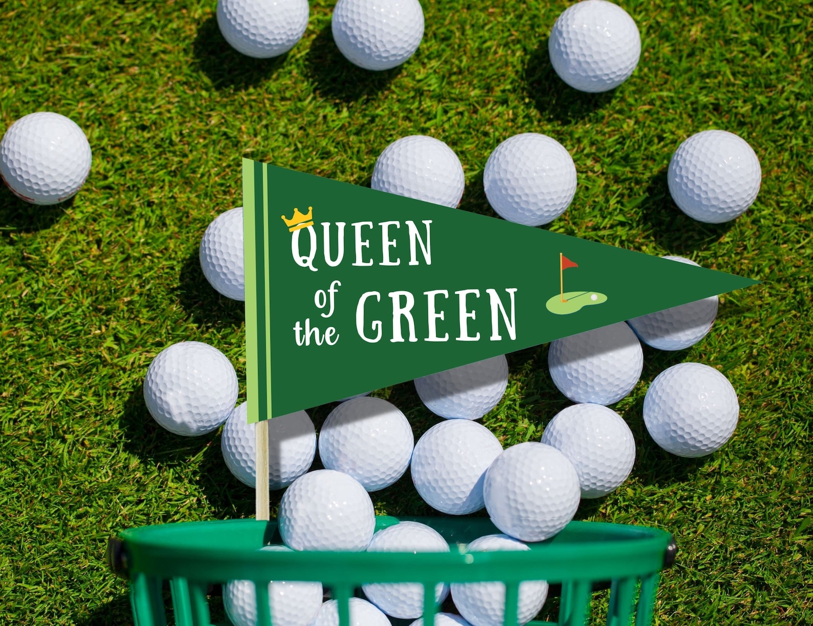 Queen of the Green Golf Party Flags Women's Birthday - Etsy