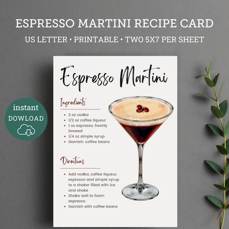 Vanilla Espresso Martini - Etsy