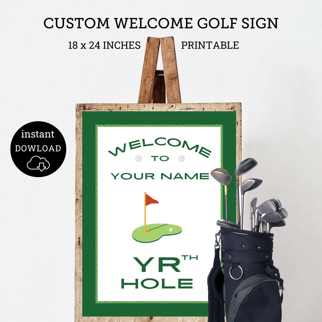 Custom Welcome Golf Party Sign, Personalized Birthday Poster (digital ...