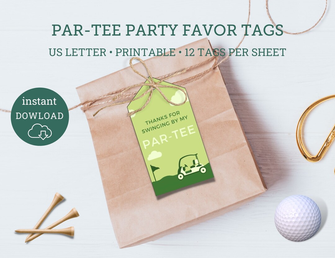Golf Par-tee Favor Tags | Printable Birthday Thank You (digital ...