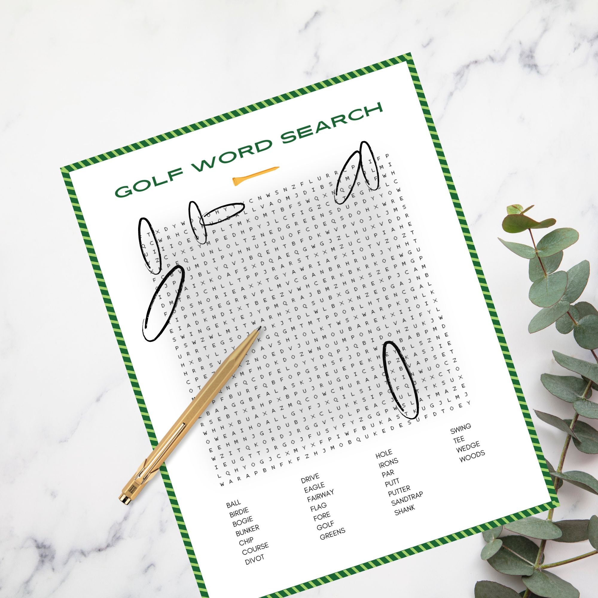 Printable Golf Word Search, Golf Games, Golf Word Search, Kids Golf ...