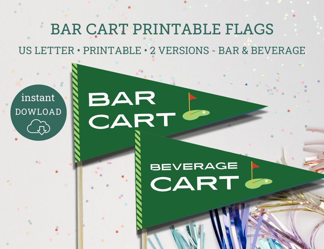 Bar & Beverage Cart Golf Flags, Golf Birthday Decor, Golf Bar Signs ...