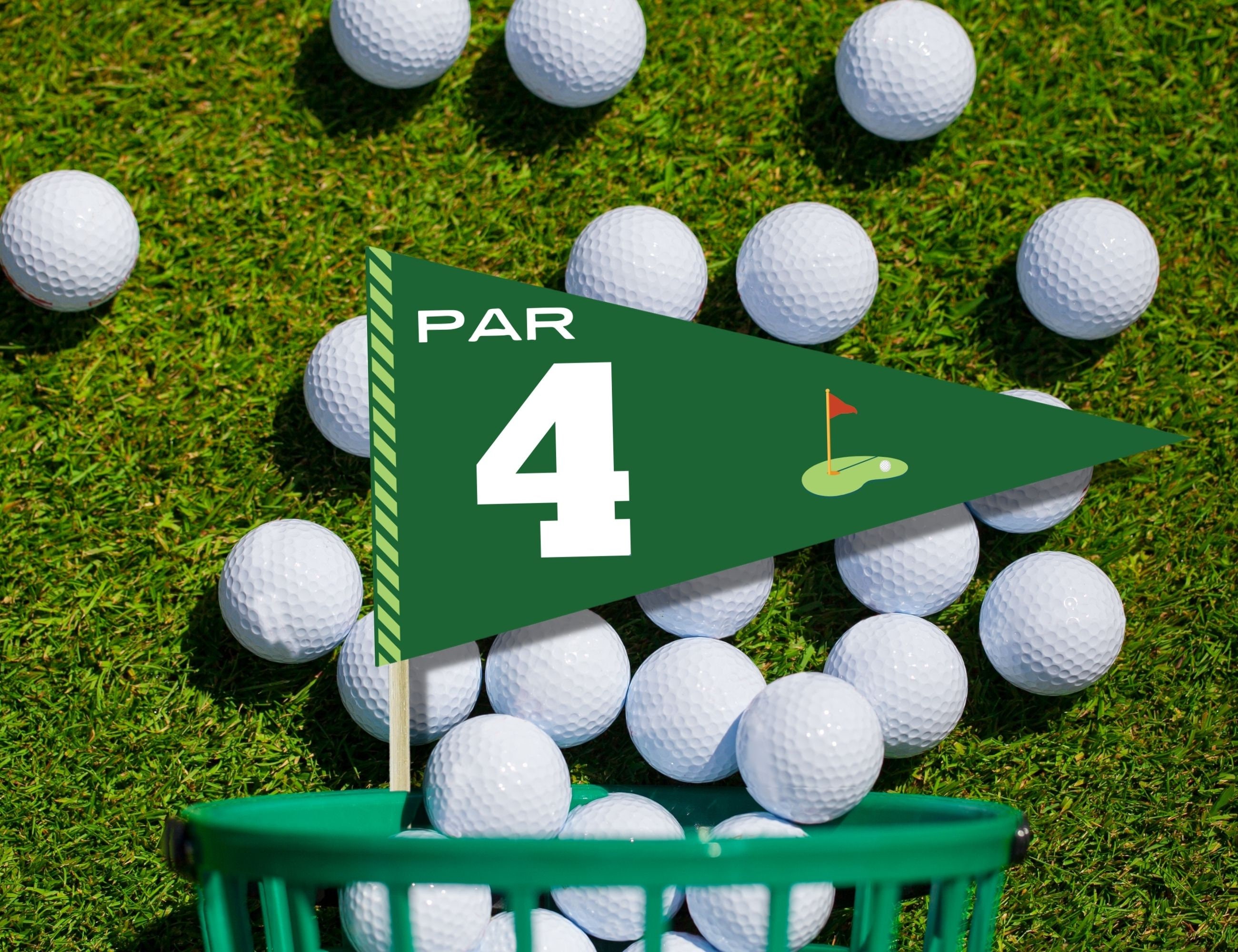 Par 4 Golf Birthday Flags, 4 Year Old Party Decor (digital Download) - Etsy