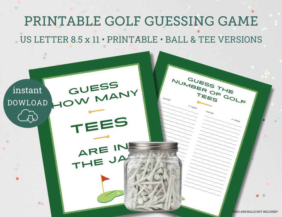Golf Party Guessing Game, Golf Partee Guessing Game Tees, Printable Guess Number of Golf Balls ...