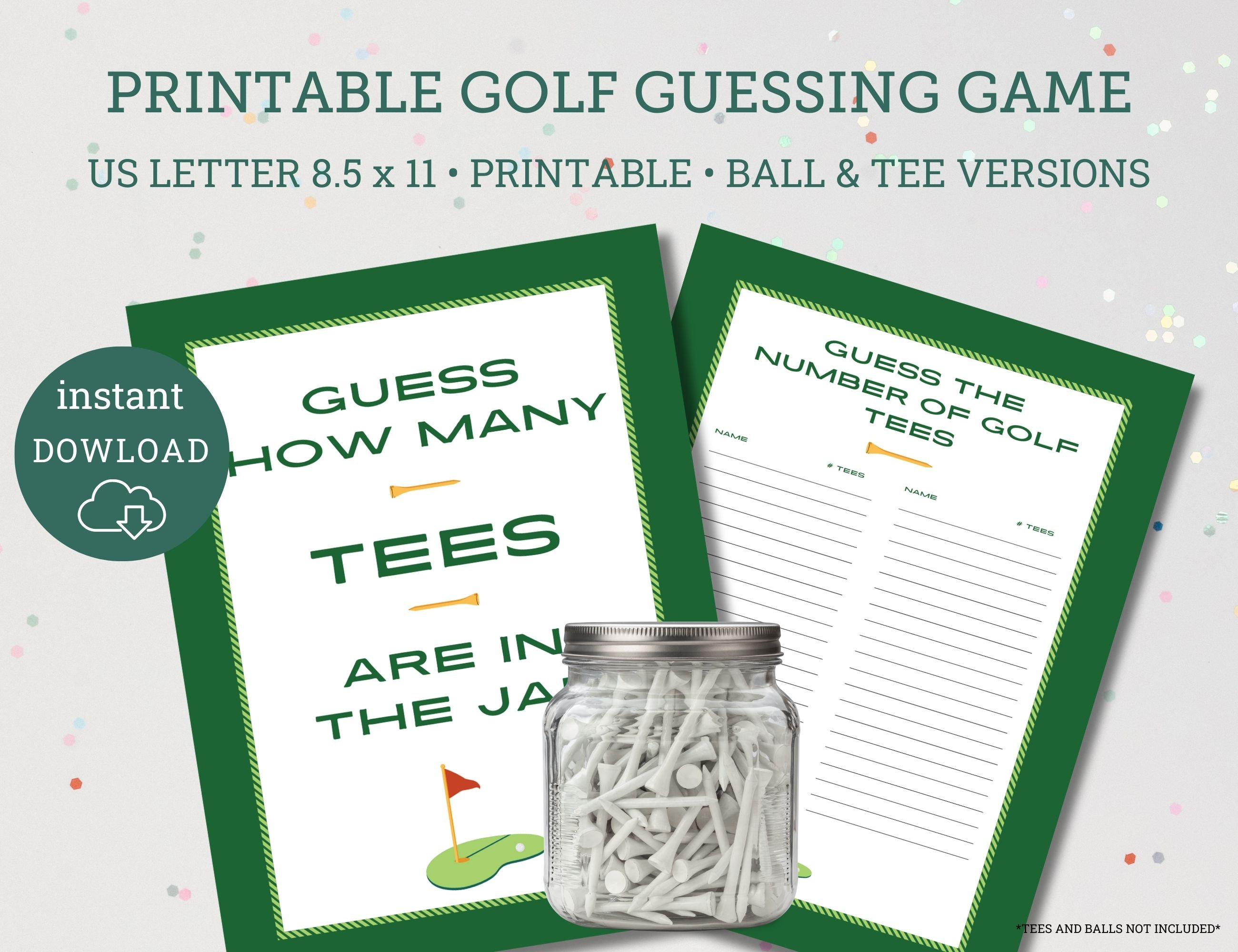 Golf Guessing Game, Golf Balls or Tees, Baby Shower (PDF) - Etsy