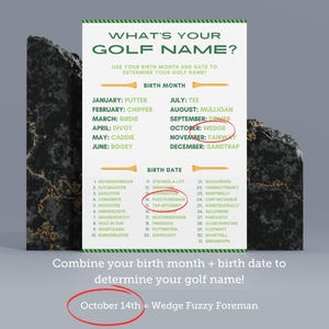 Golf Name Generator, Golf Partee Game, Printable Golf Name Generator ...
