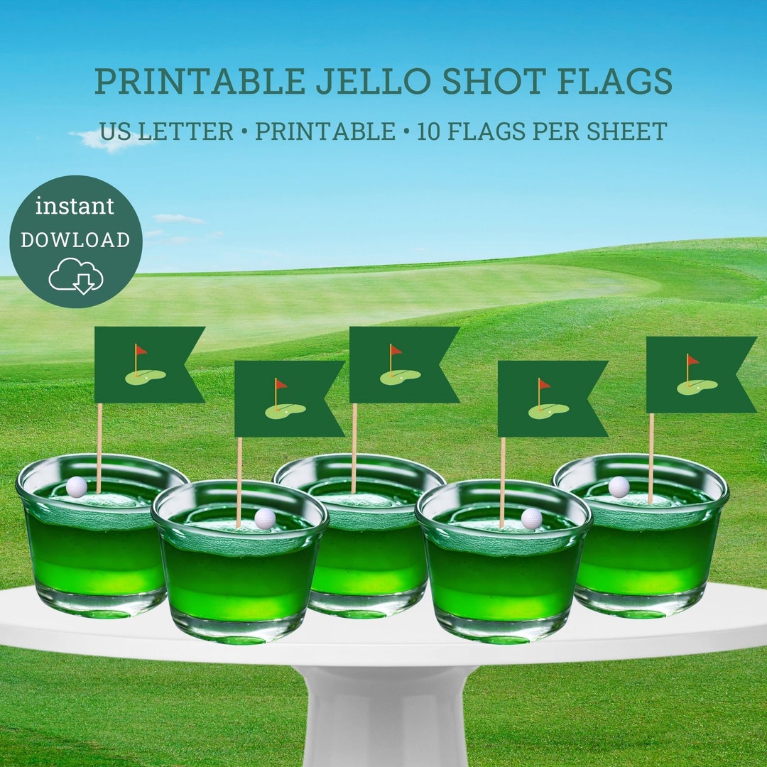 Golf Jello Shot Flags, Printable Golf Flags, Jello Shot Flags, Golf ...