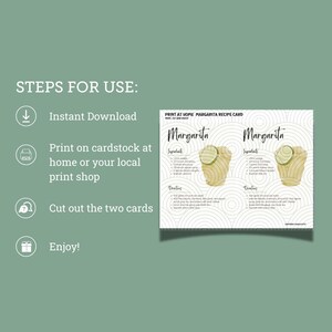 Margarita Printable Recipe Card, - Etsy