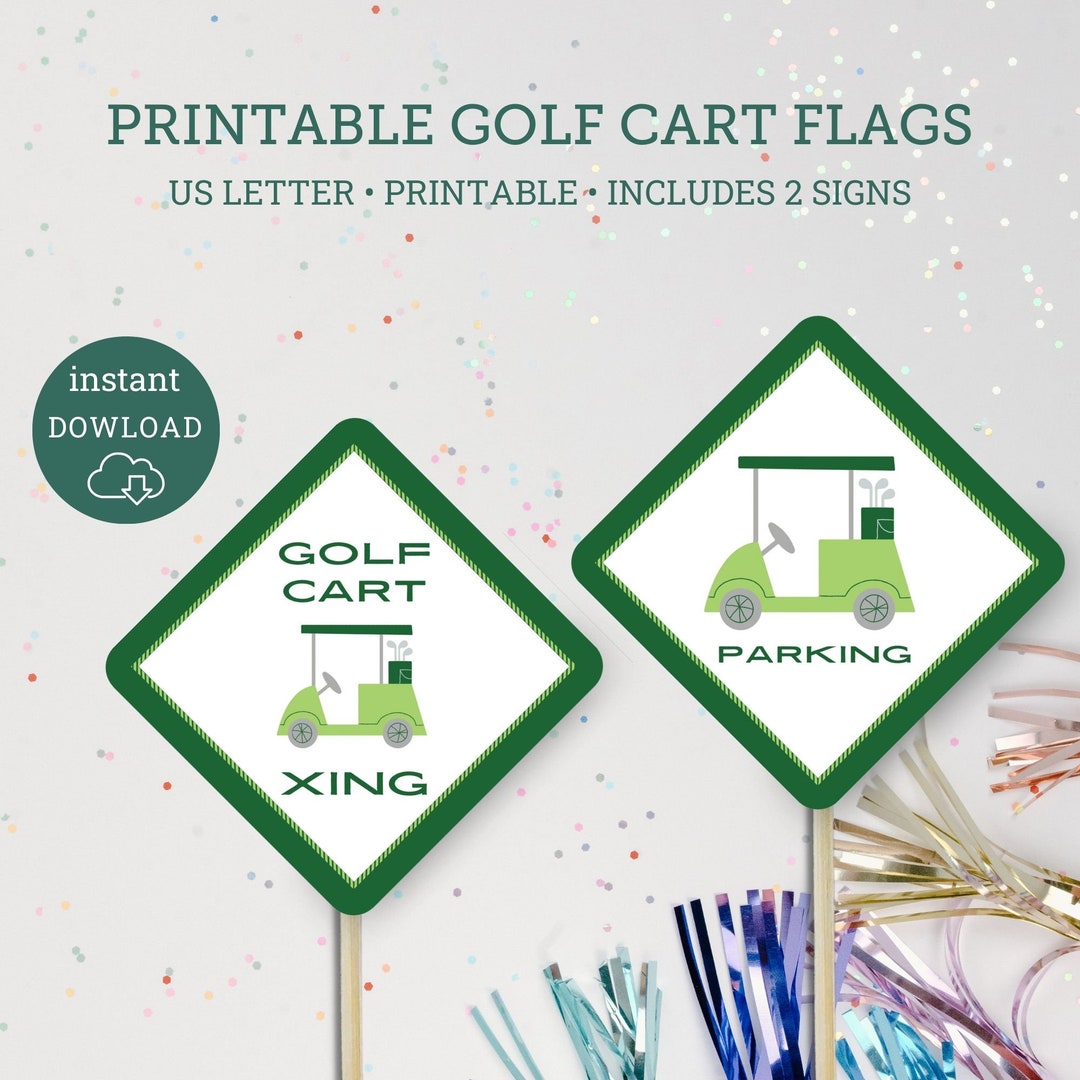 Golf Cart Crossing Signs, Golf Par-tee Printable (digital Download) - Etsy