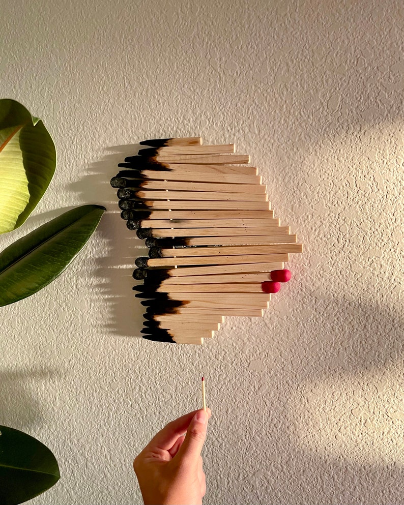 10.5 X 9" Match Sculpture Silhouette | Matchstick Woman Wooden Wall ...