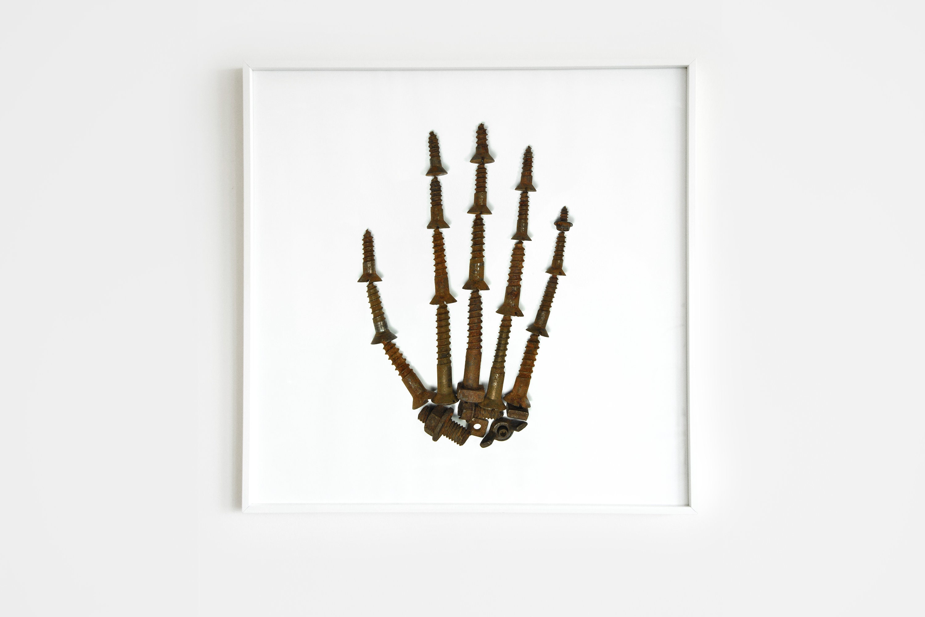 Screw Skeleton Hand Art Print | Paper Wall Art | Nick Levesque - Etsy