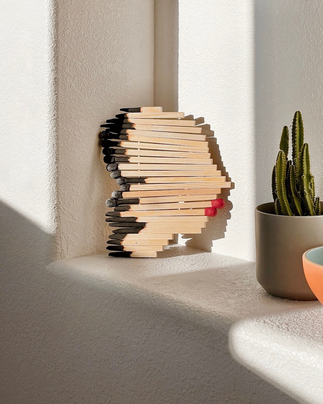 10.5 X 9" Match Sculpture Silhouette | Matchstick Woman Wooden Wall ...