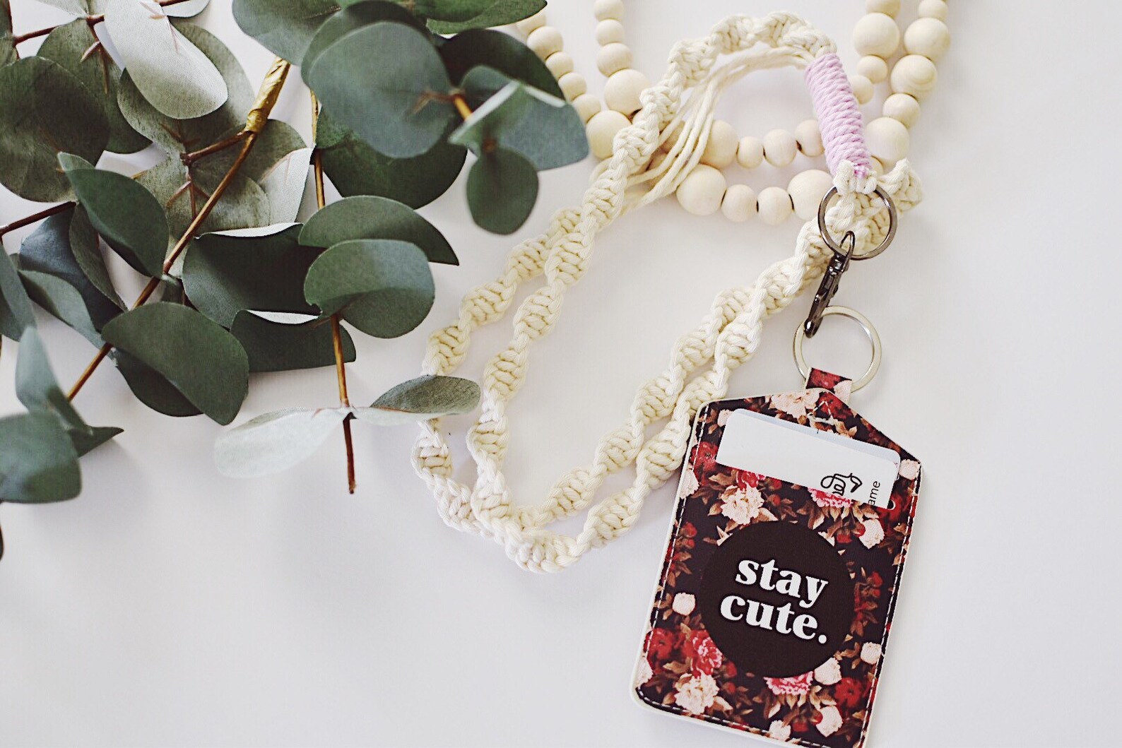 Macrame Key Lanyard Macrame Badge Holder Macrame Lanyard | Etsy