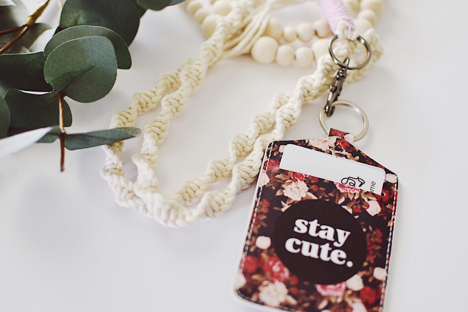 Macrame Key Lanyard Macrame Badge Holder Macrame Lanyard | Etsy