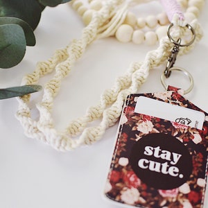 Macrame Key Lanyard Macrame Badge Holder Macrame Lanyard - Etsy