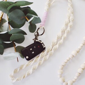 Macrame Key Lanyard Macrame Badge Holder Macrame Lanyard - Etsy
